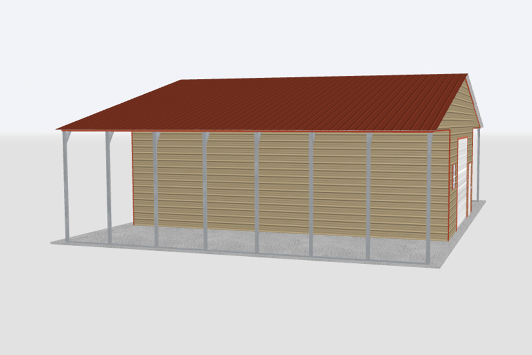 48×35 Continuous Roof Style Barn – A7 Buildings LLC