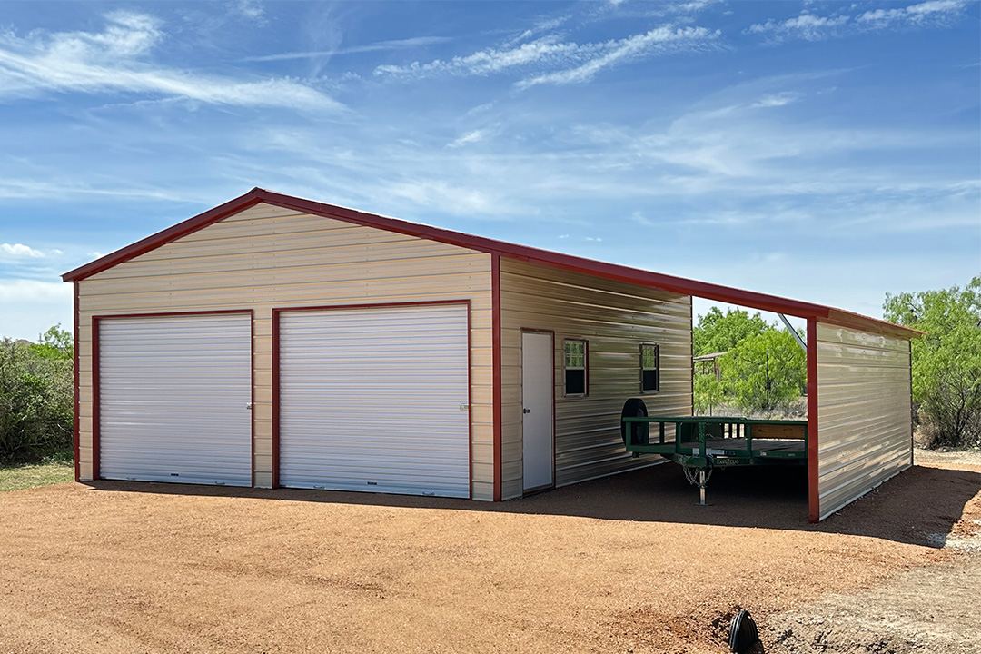 36×25 Metal Workshop w/ Lean To – A7 Buildings LLC